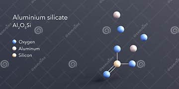 Aluminium Silicate Molecule 3d Rendering, Flat Molecular Structure with ...