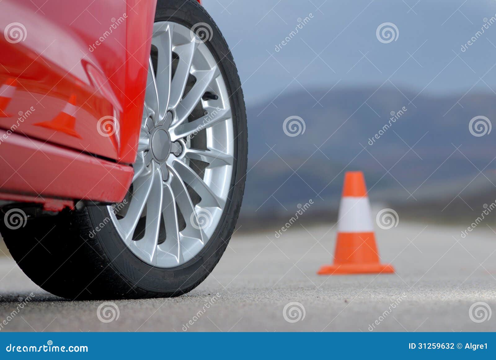 Aluminium Sport Wheel and Cone Stock Photo - Image of passenger, driver ...