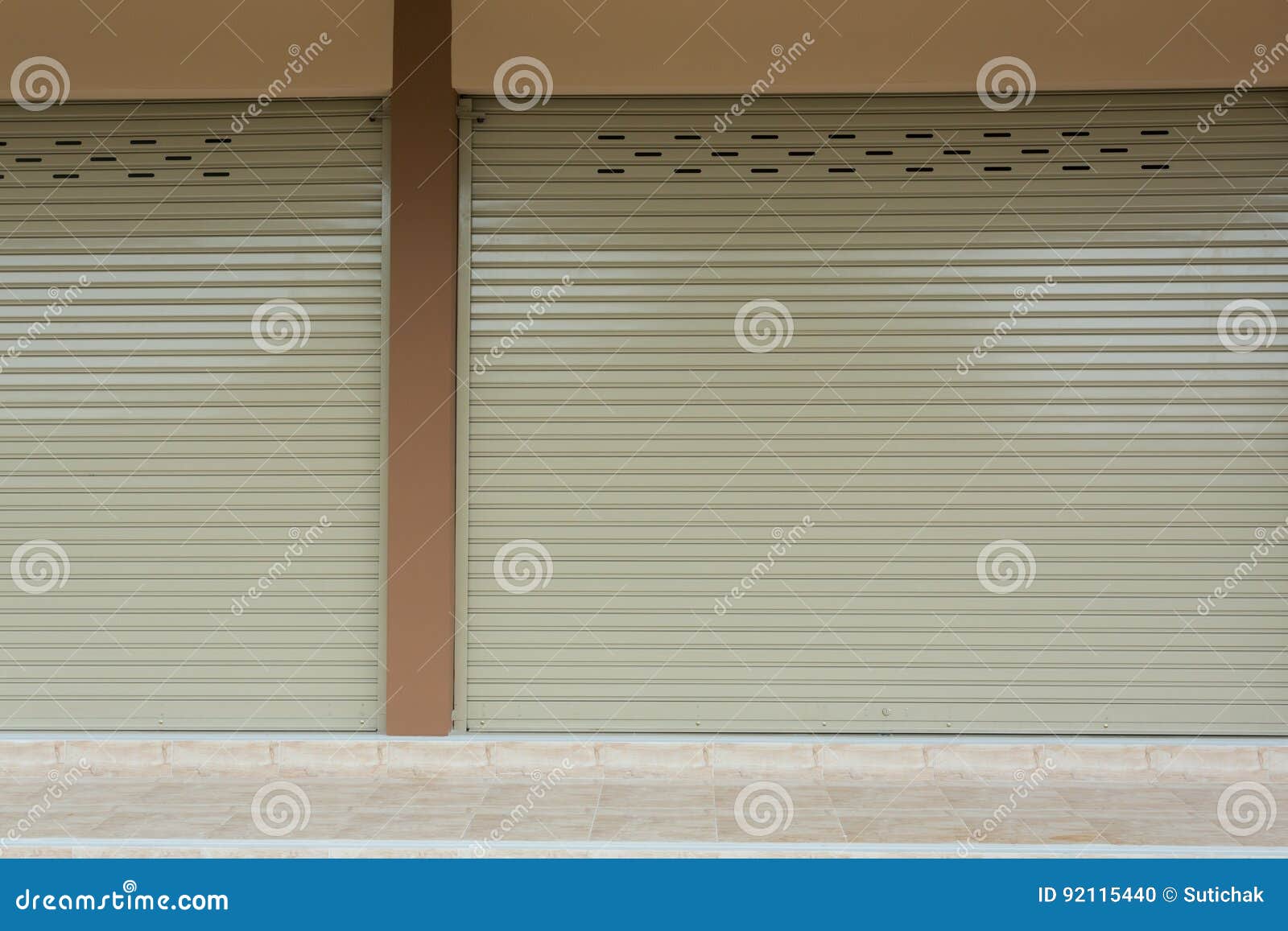 Aluminium Steel Metal Roller Door Stock Photo - Image of exit ...