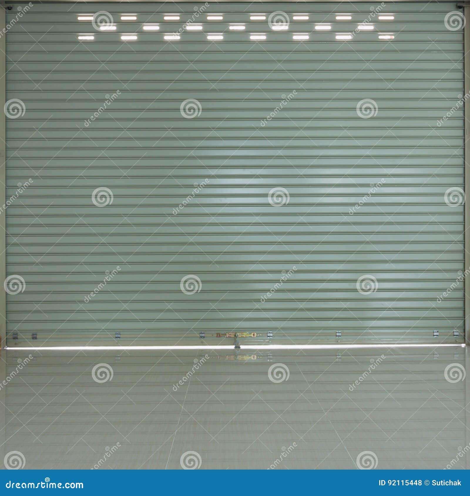 Aluminium Steel Roller Shutter Door and Tile Floor Stock Photo - Image ...