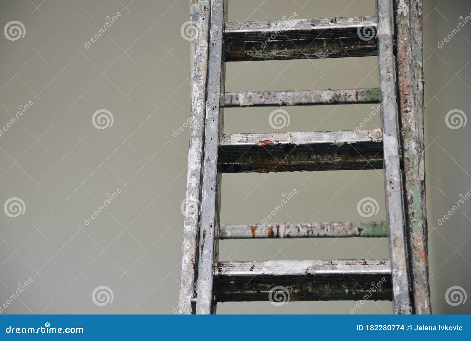 Aluminium Step Ladder with Wall Background Stock Photo - Image of blue ...