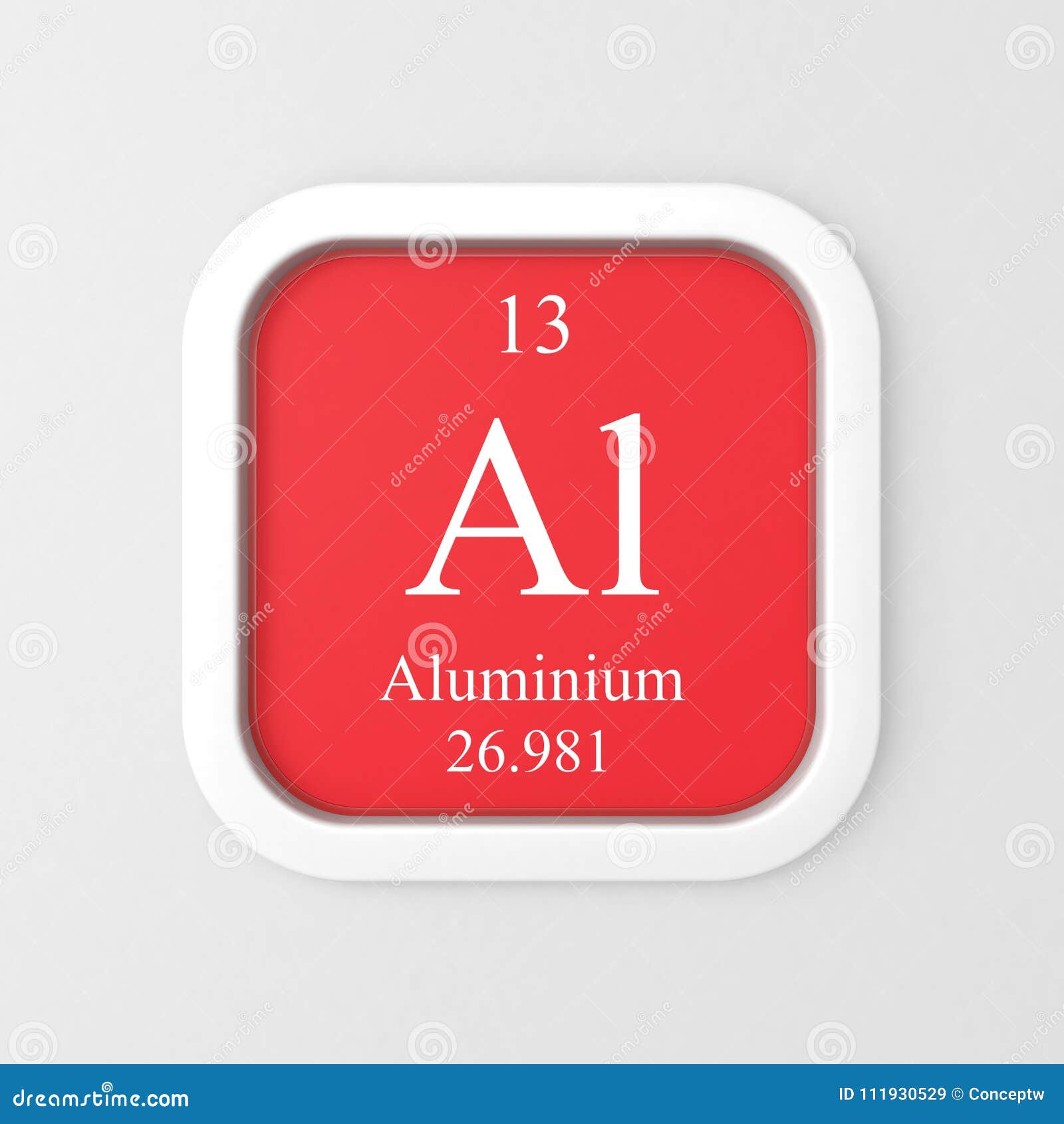 Aluminium Symbol - Al. Element Of The Periodic Table On White Ball With ...