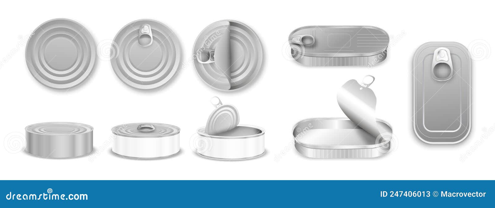 Aluminium Tin Can Set stock vector. Illustration of elements - 247406013