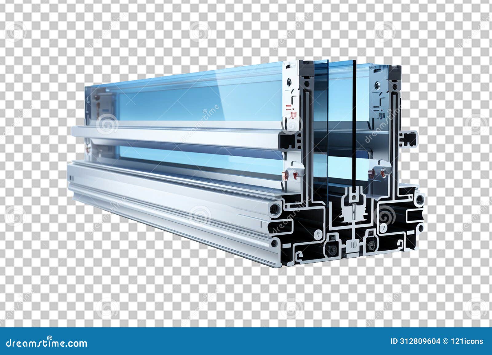 Aluminium Extrusion Sections On Transparent Background Royalty-Free ...