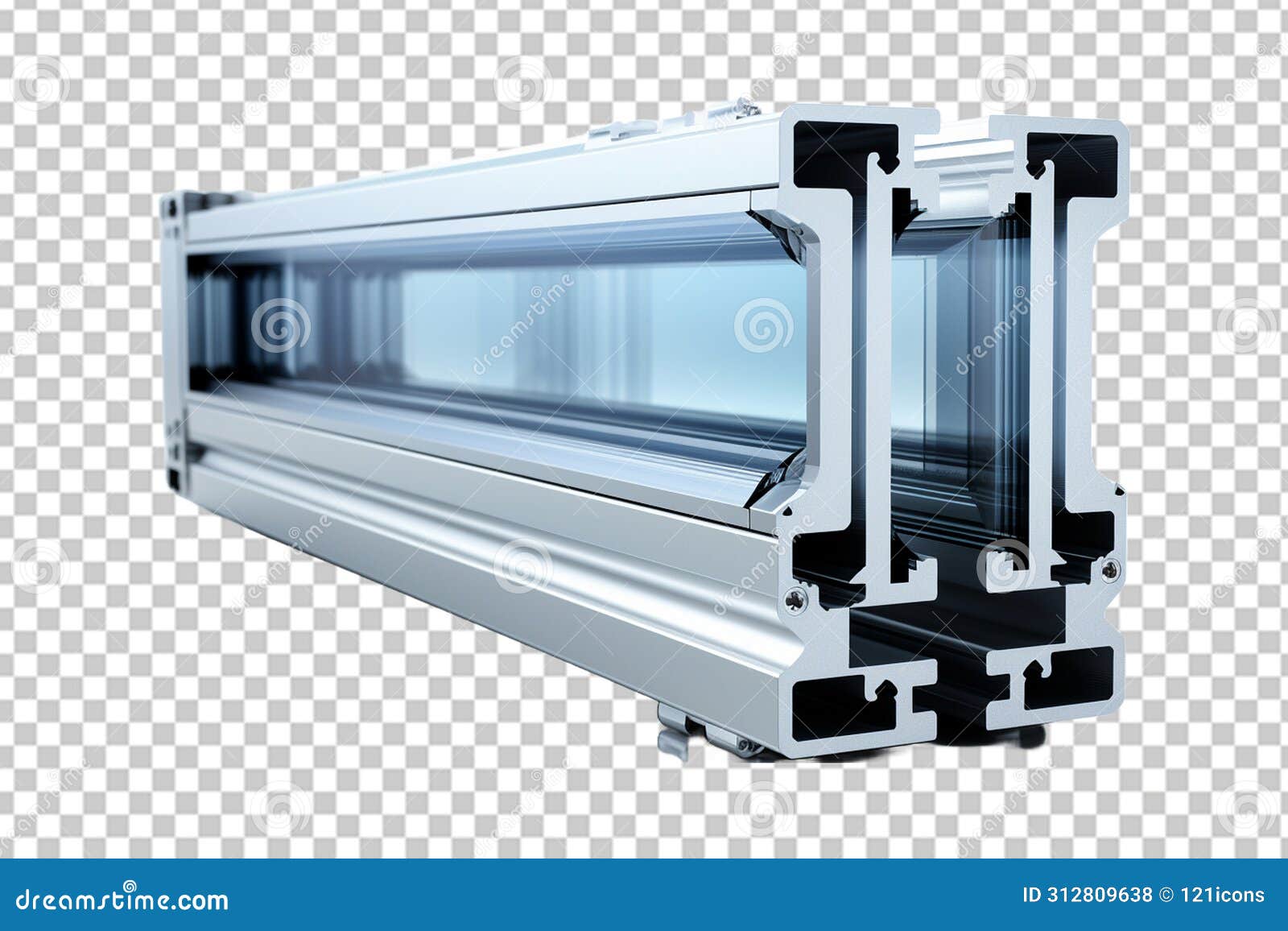 Aluminium Window Extrusion on Transparent Background Stock Photo ...