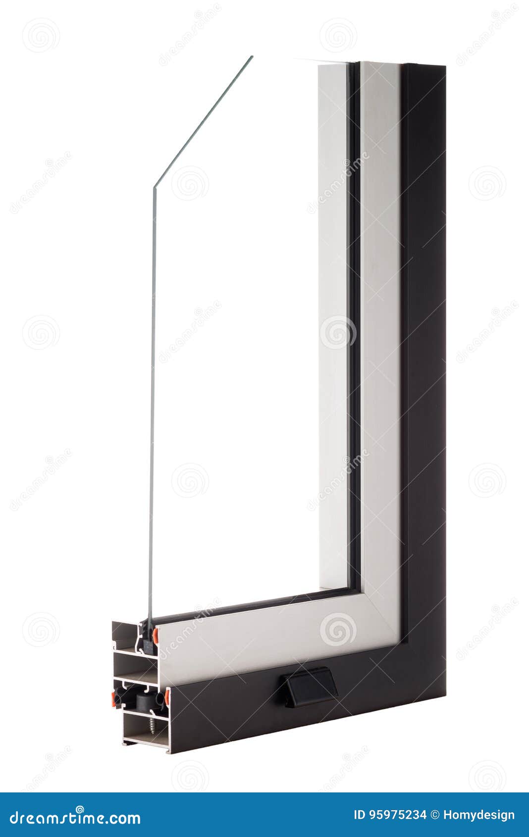Aluminium window sample stock photo. Image of framework - 95975234