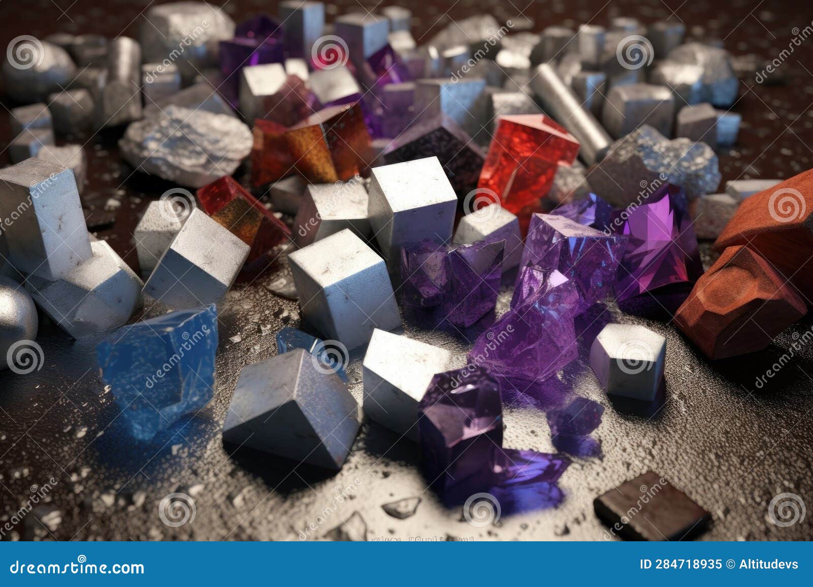Aluminum Alloys Samples with Labels Stock Image - Image of science ...