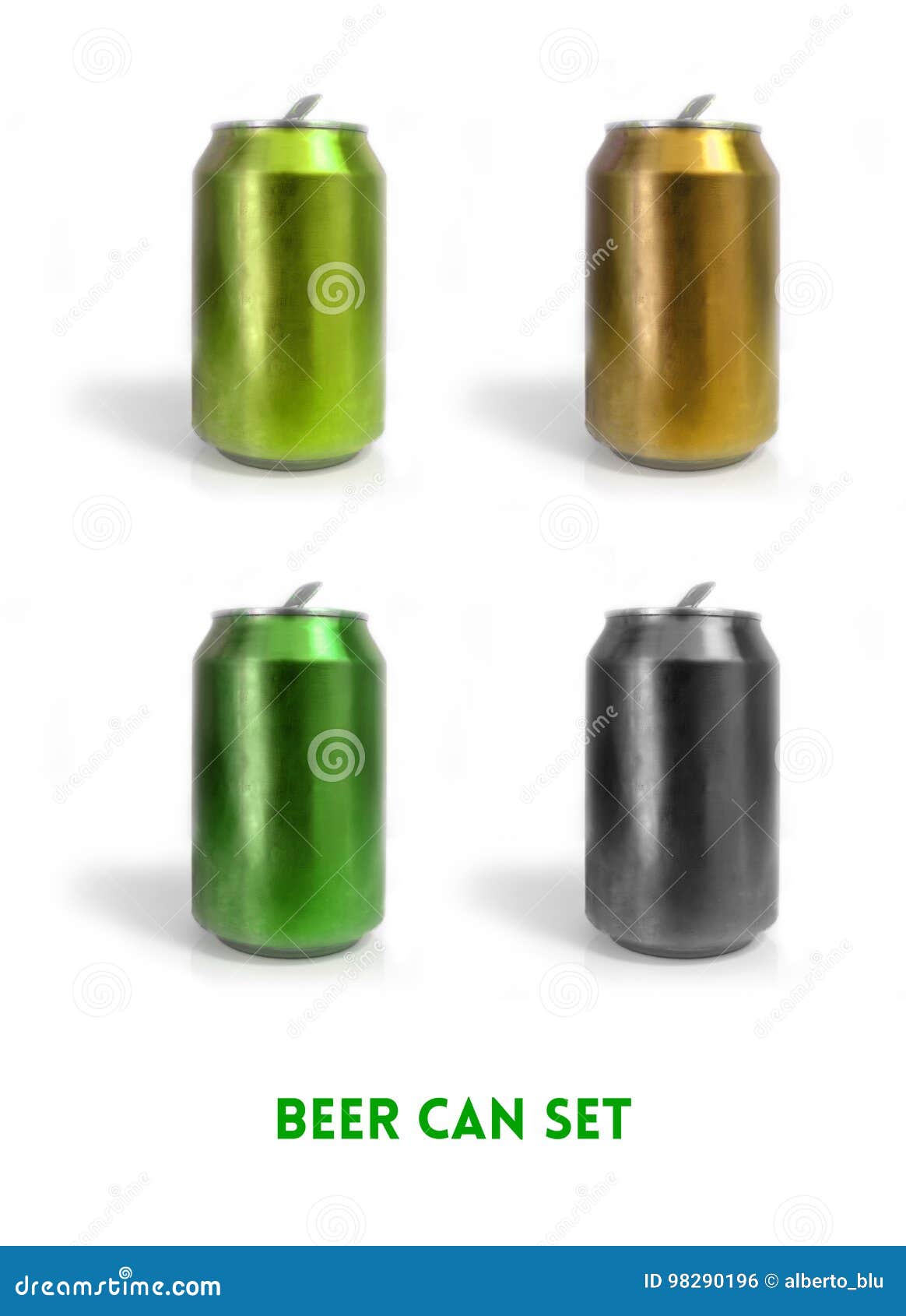 Aluminum Beer Can Set stock photo. Image of beer, industrial - 98290196