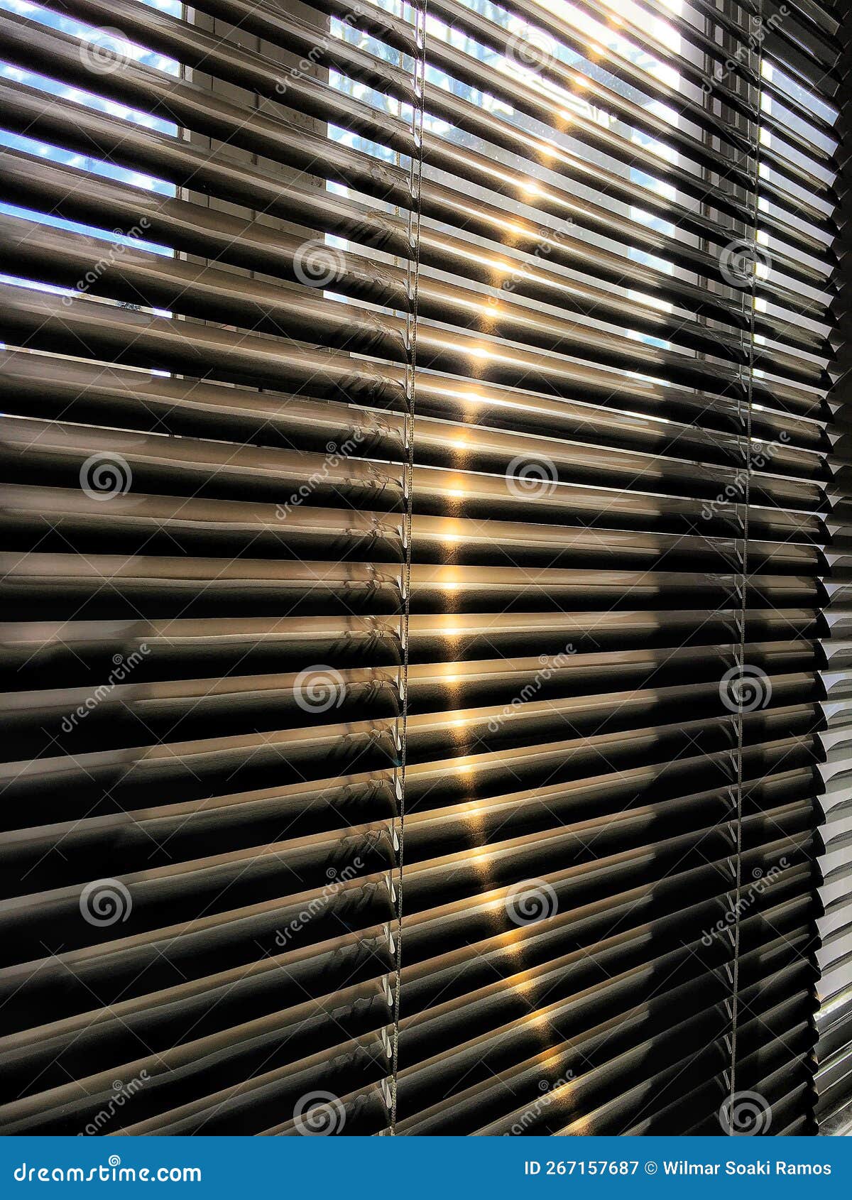 Aluminum Blind on Apartment Window with Sunlight Reflection Stock Image ...