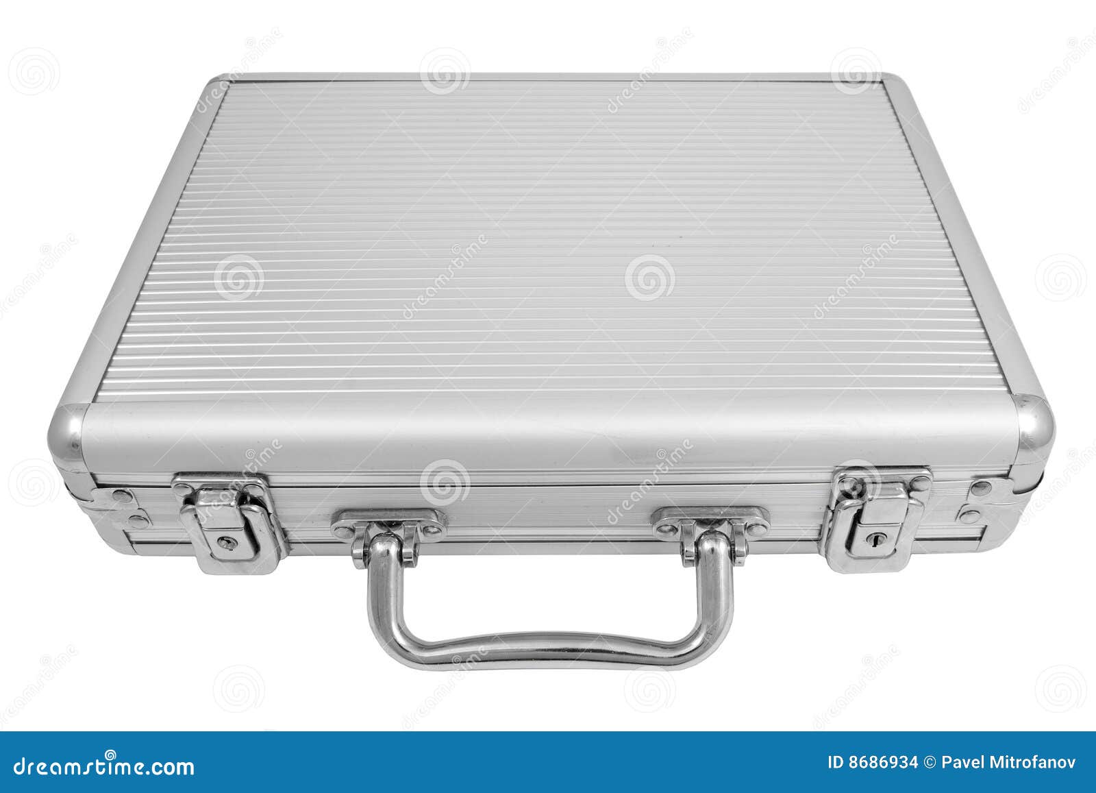 Aluminum briefcase stock photo. Image of isolated, lock - 8686934