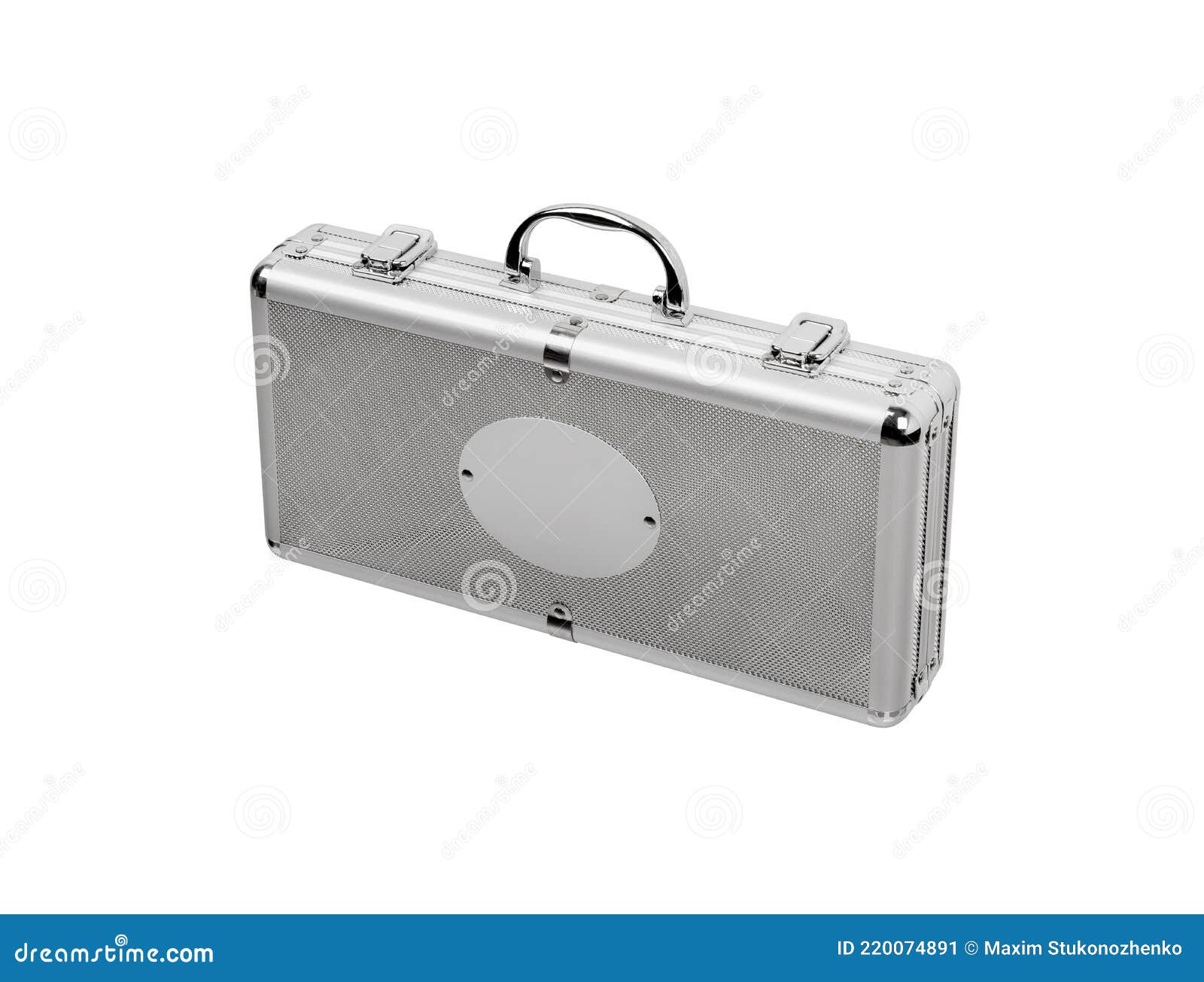 Aluminum Briefcase Case with Metal Corners Isolated on White Stock ...