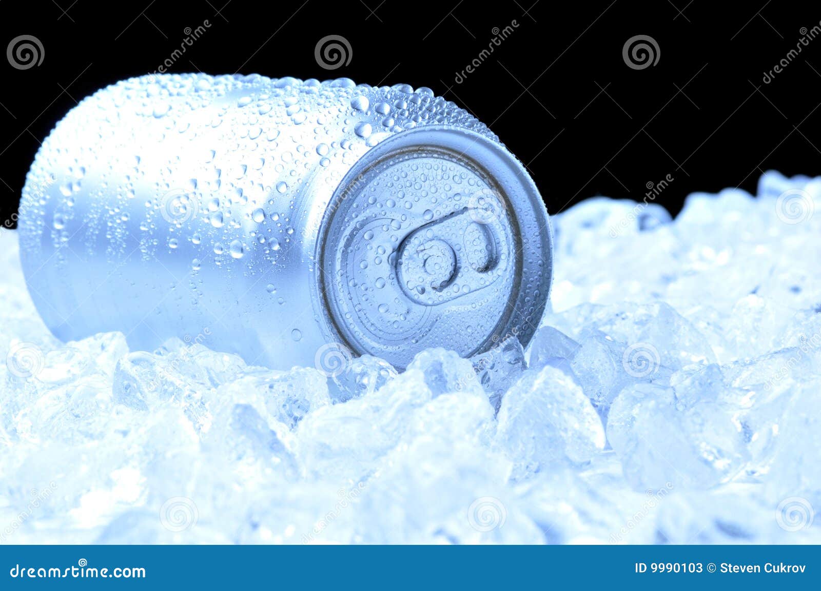 Aluminum Can in Ice with Cool Tones Stock Image - Image of soda ...