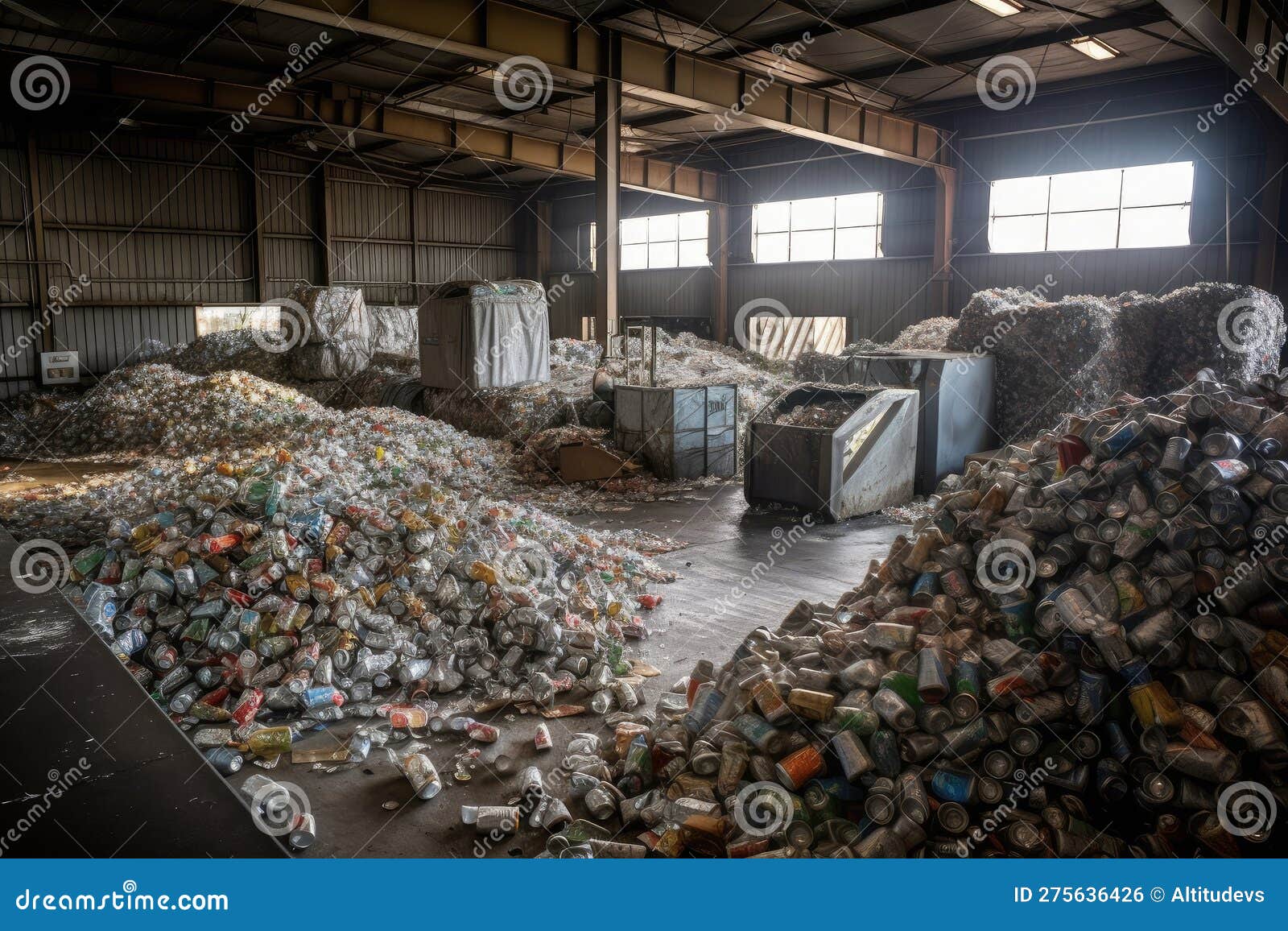 Aluminum Can Recycling Facility, Where Cans are Sorted and Processed ...
