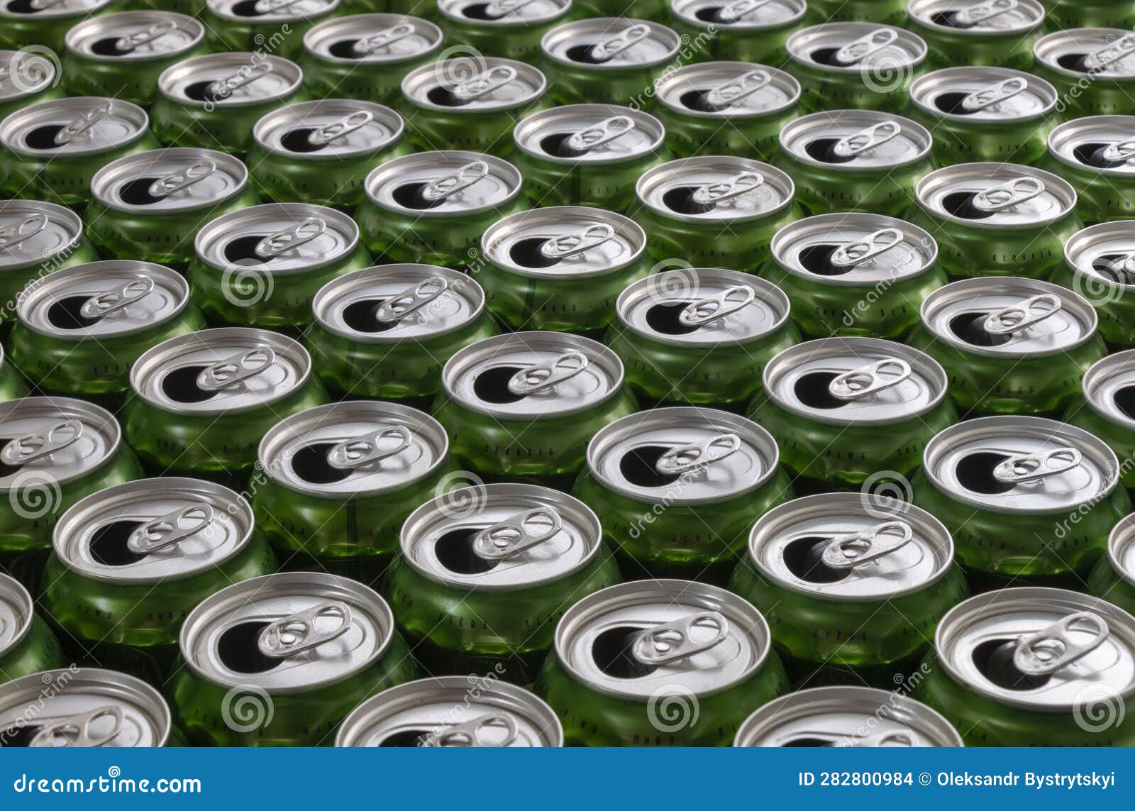 Aluminum Can Recycling, View Tops of Empty Cans Stock Photo - Image of ...