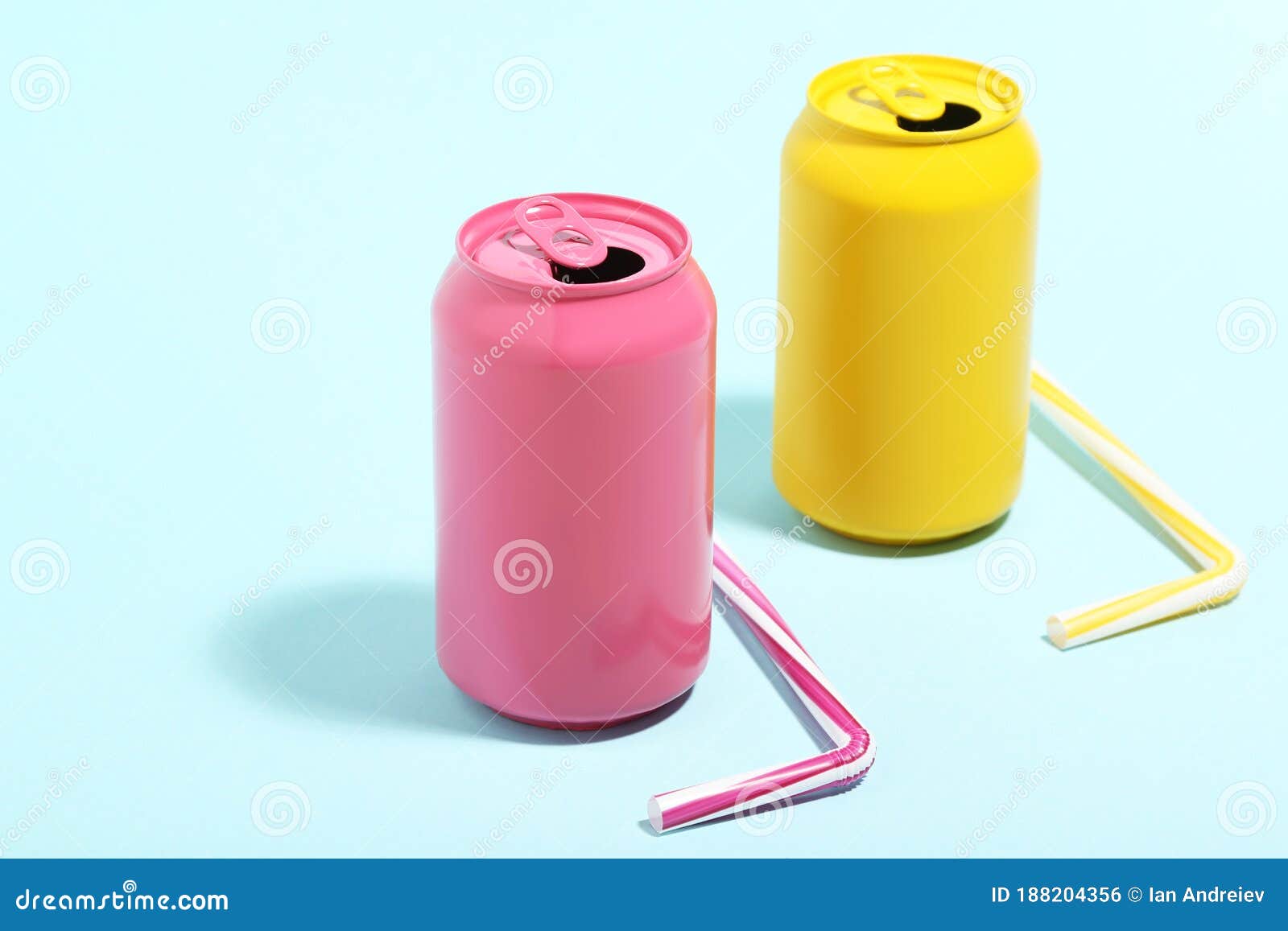 Aluminum can with straws stock photo. Image of alcohol - 188204356