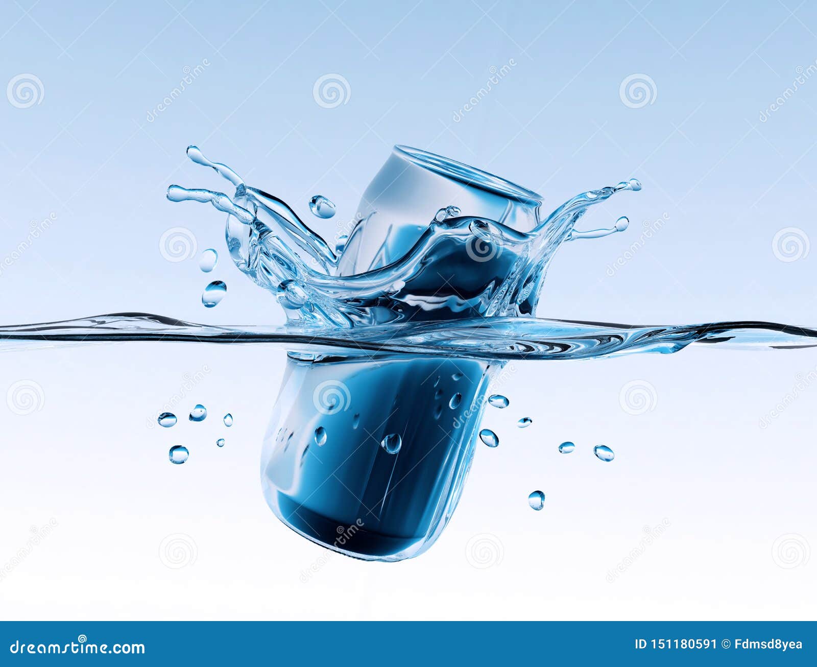 Aluminum Can with Water Splash Stock Illustration - Illustration of ...