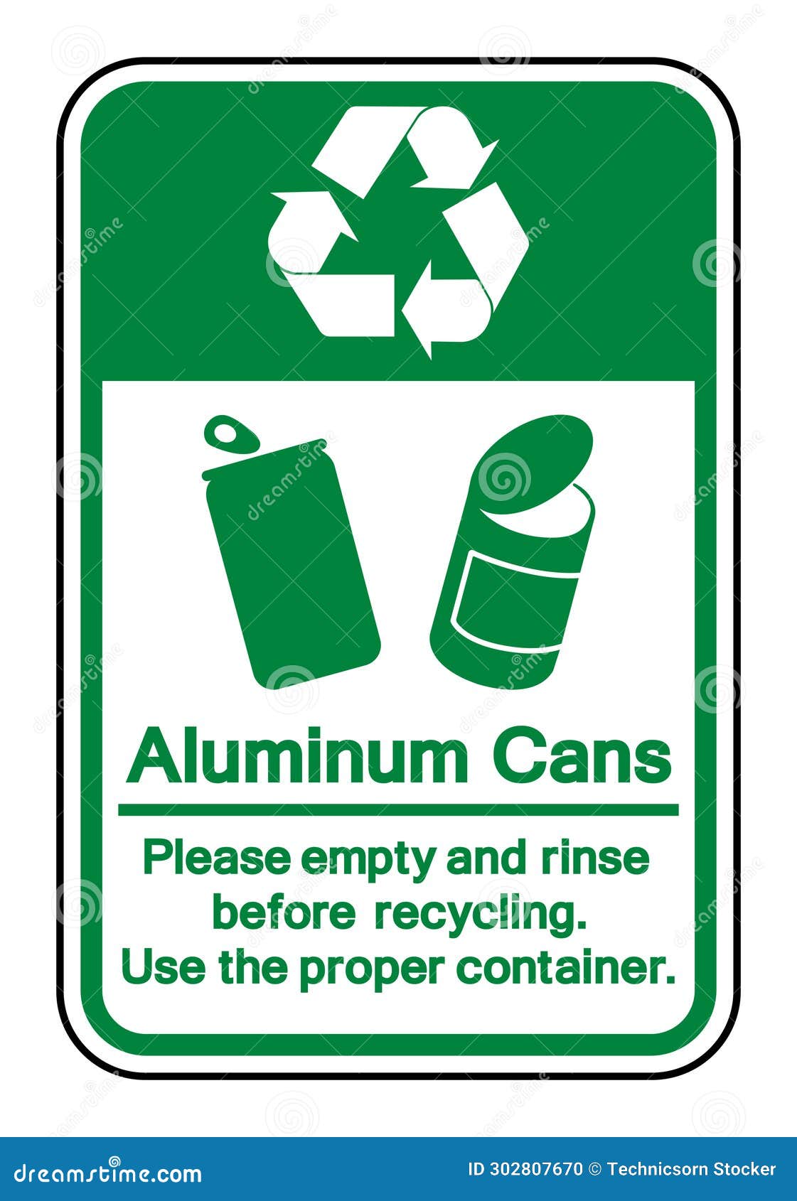 Aluminum Cans Recycle Symbol Sign ,Vector Illustration, Isolate on ...