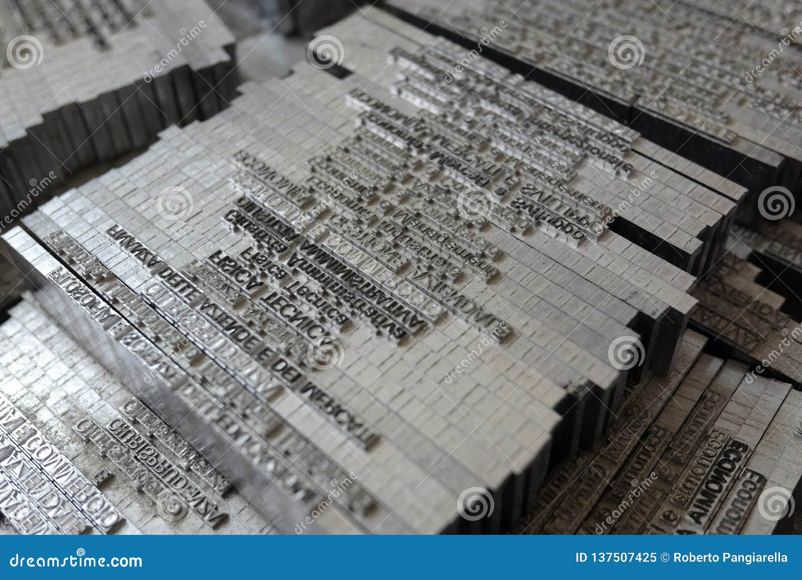 Aluminum Characters Created from Linotypy Stock Image - Image of word ...