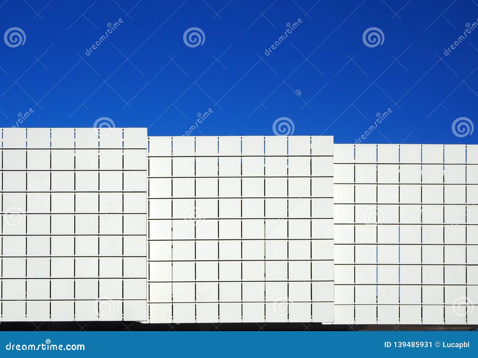 Aluminum Cladding Facade, Glass Curtain Wall, Cables And Trees Royalty ...