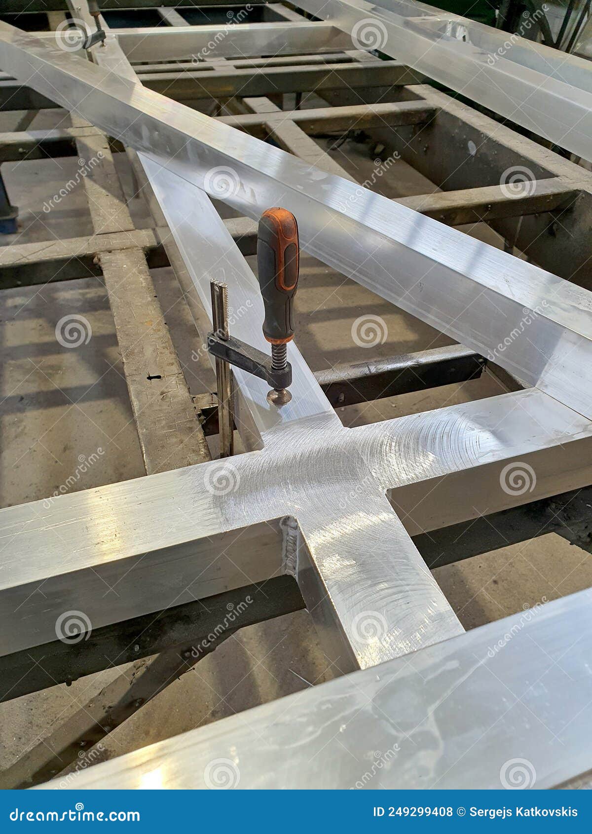 Aluminum Construction of a Building Stock Photo - Image of work ...