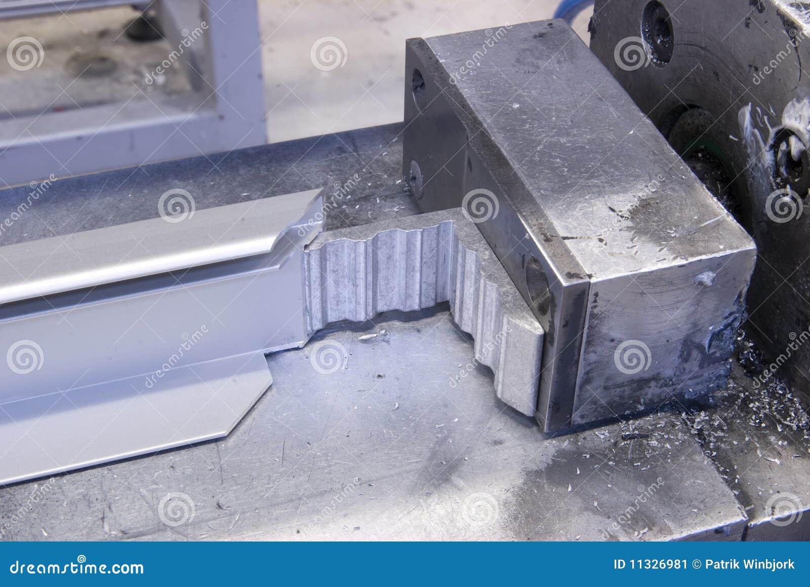 Aluminum corner press stock image. Image of grey, light - 11326981