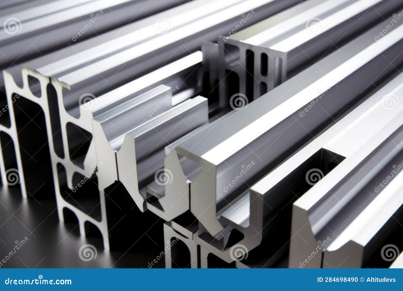 Aluminum Extrusion Process With Metal Profiles Royalty-Free Stock ...