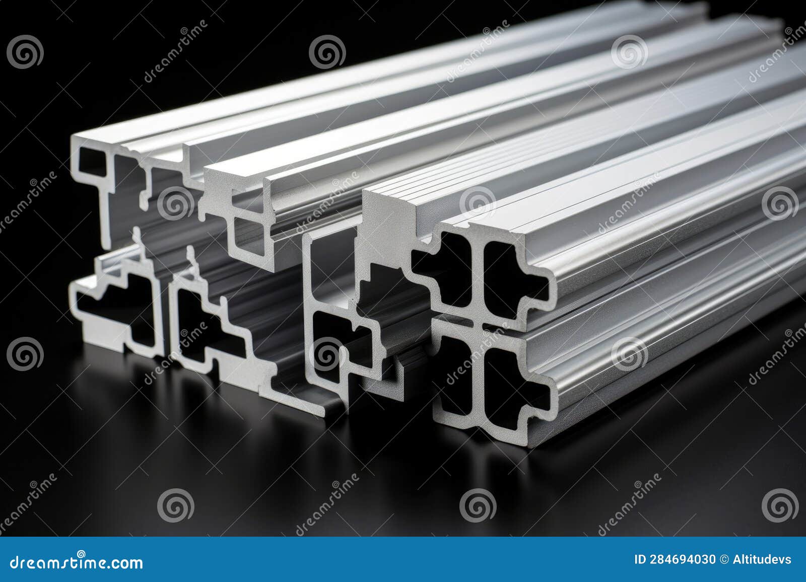 Aluminum Extrusion Profiles Showcase Stock Photo - Image of extrusion ...