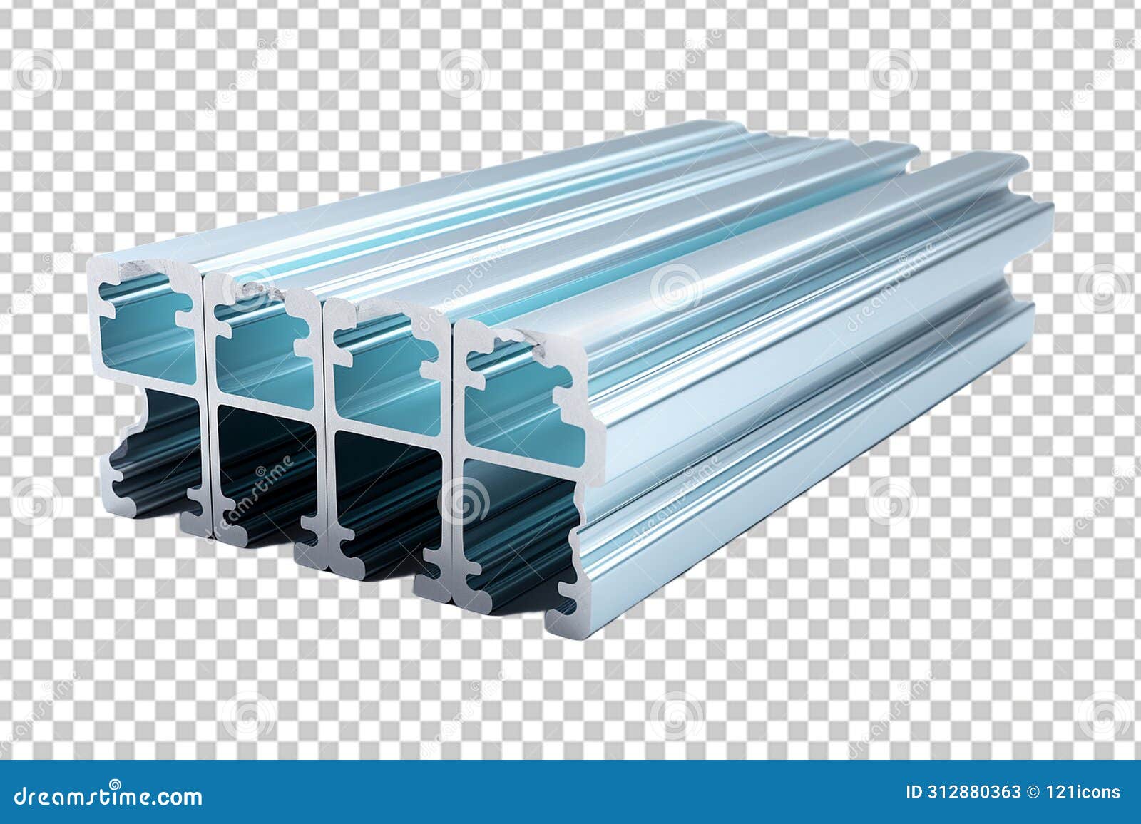 Aluminum Extrusions On Transparent Background Stock Image ...