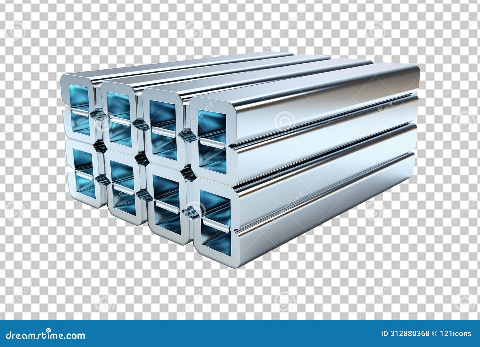 Aluminum Extrusions On Transparent Background Stock Image ...