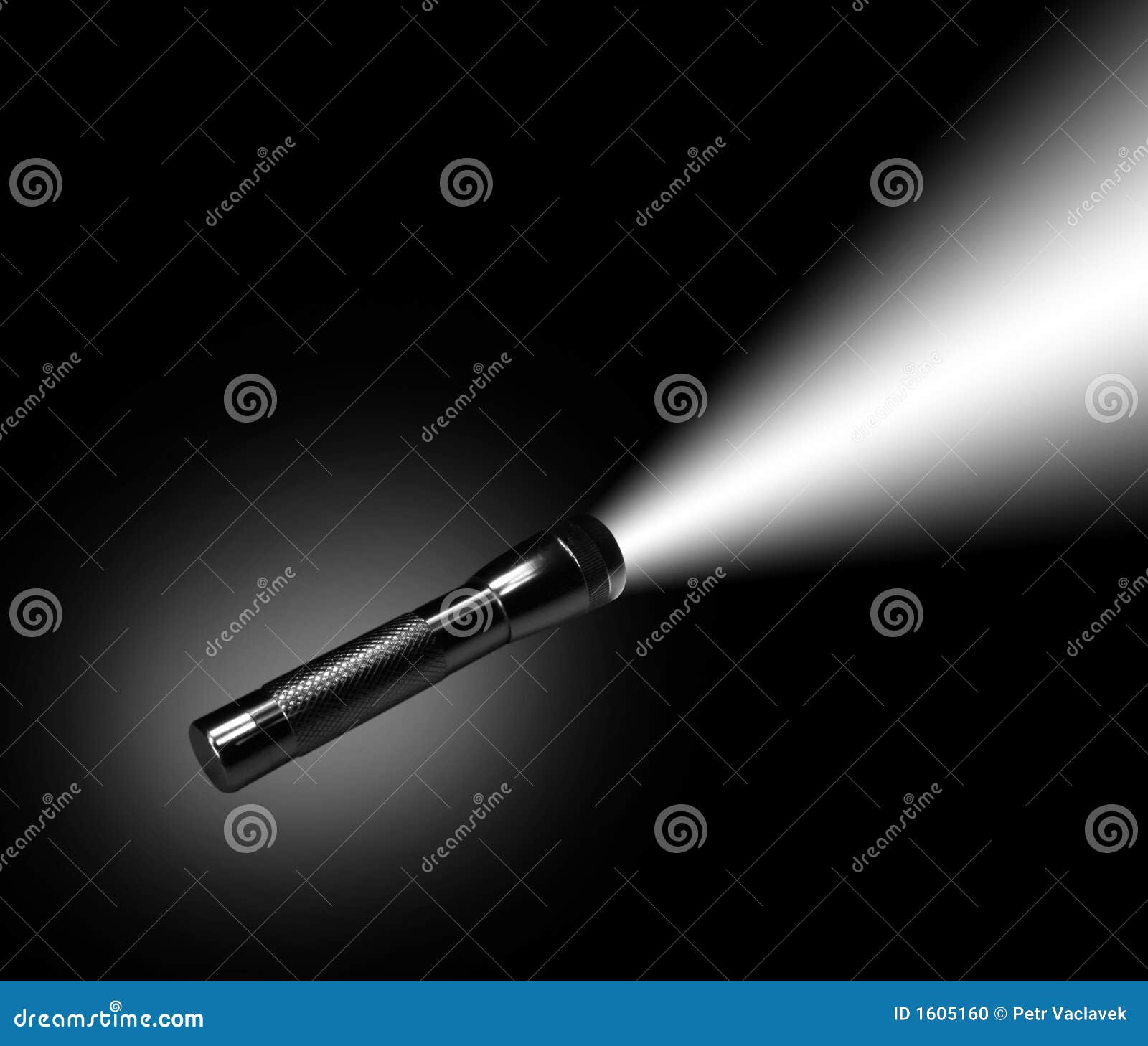 Aluminum Flashlight in Night Stock Photo - Image of lantern, battery ...
