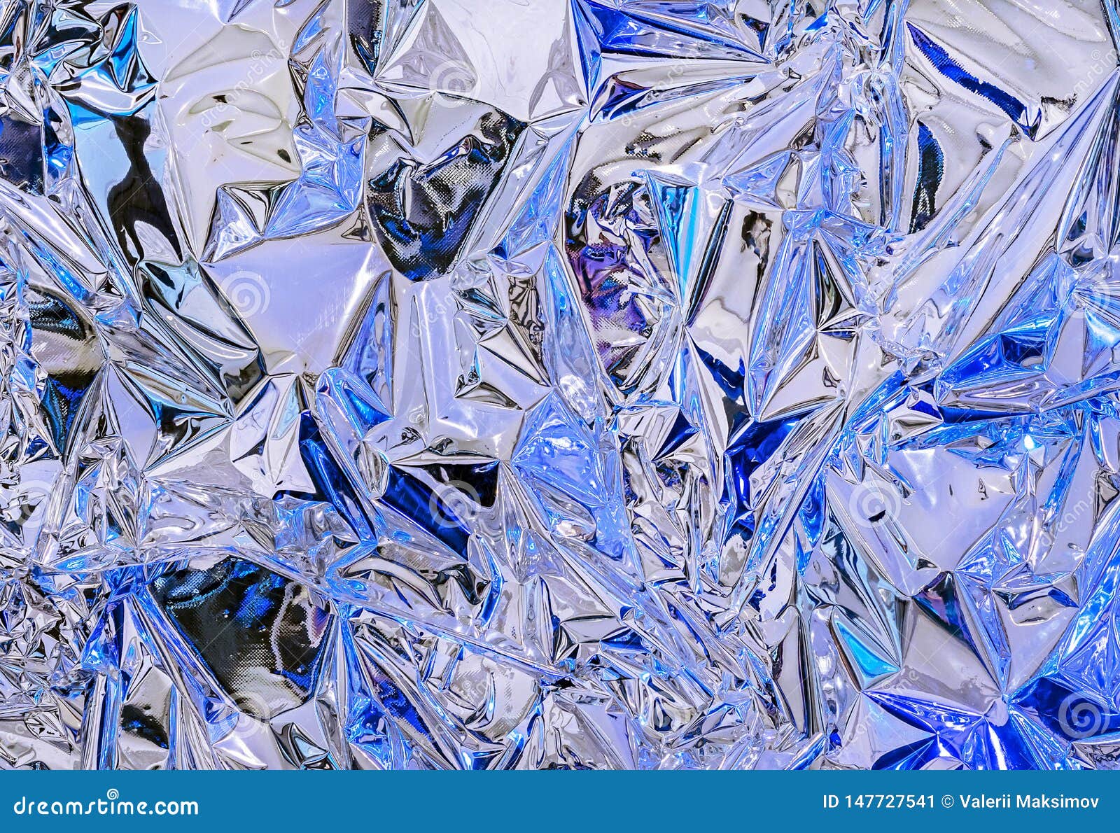 Aluminum Foil with Multi-colored Illumination . Background and Texture ...
