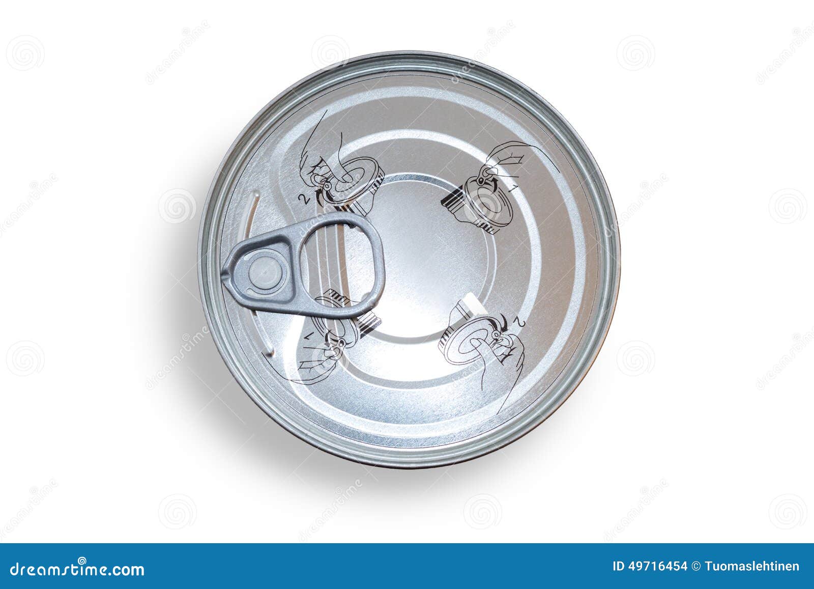 Aluminum Food Can Viewed from Above with Soft Shadow Stock Photo ...