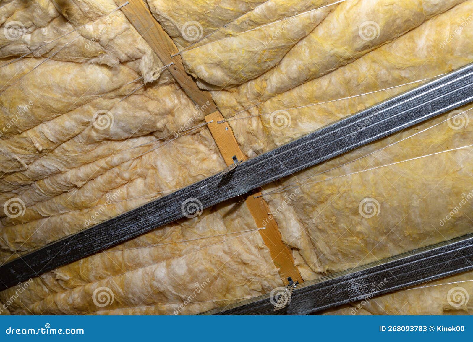 Aluminum Frame with Hangers Placed on Beams in the Attic for Mounting ...