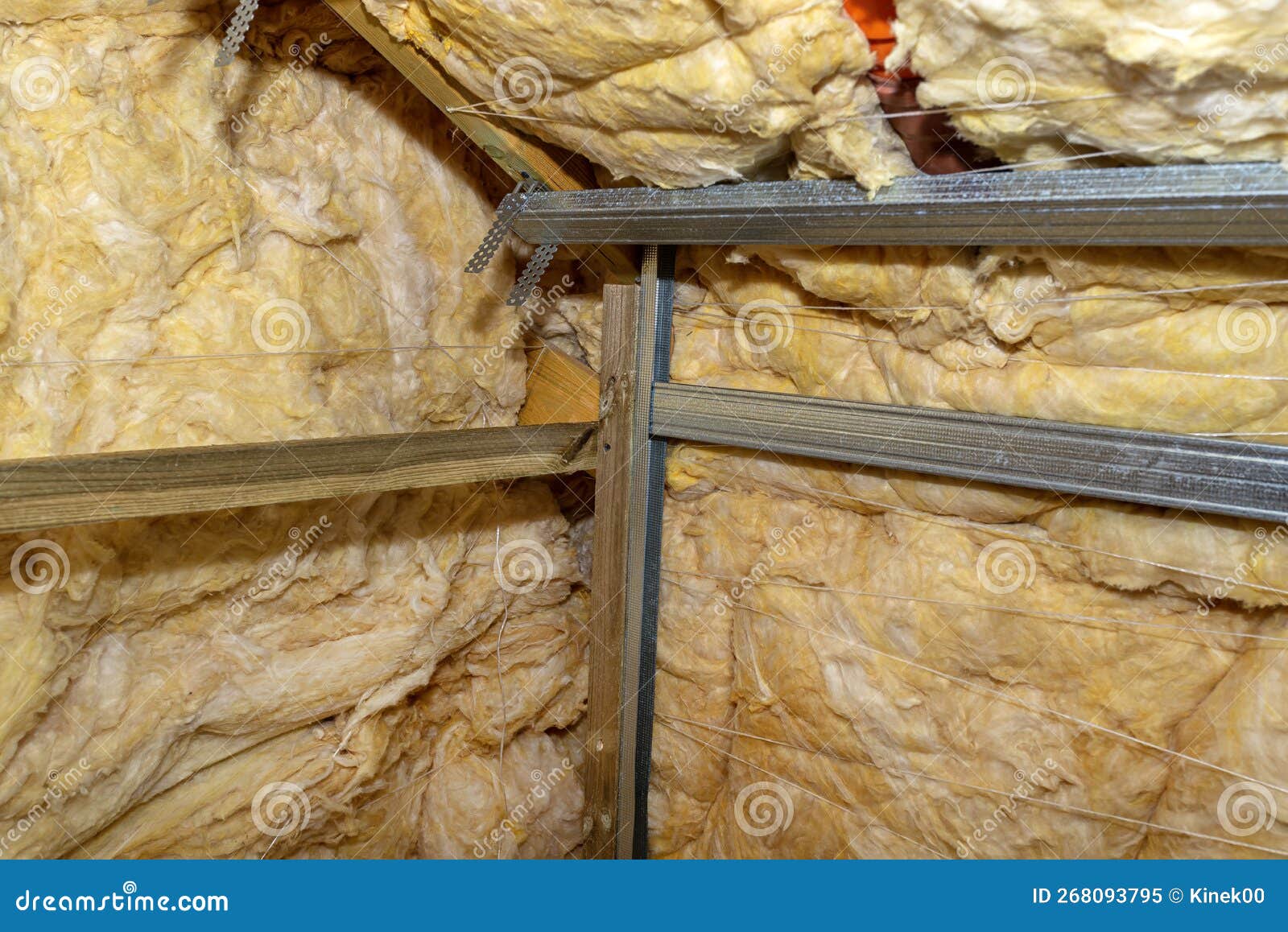 Aluminum Frame with Hangers Placed on Beams in the Attic for Mounting ...