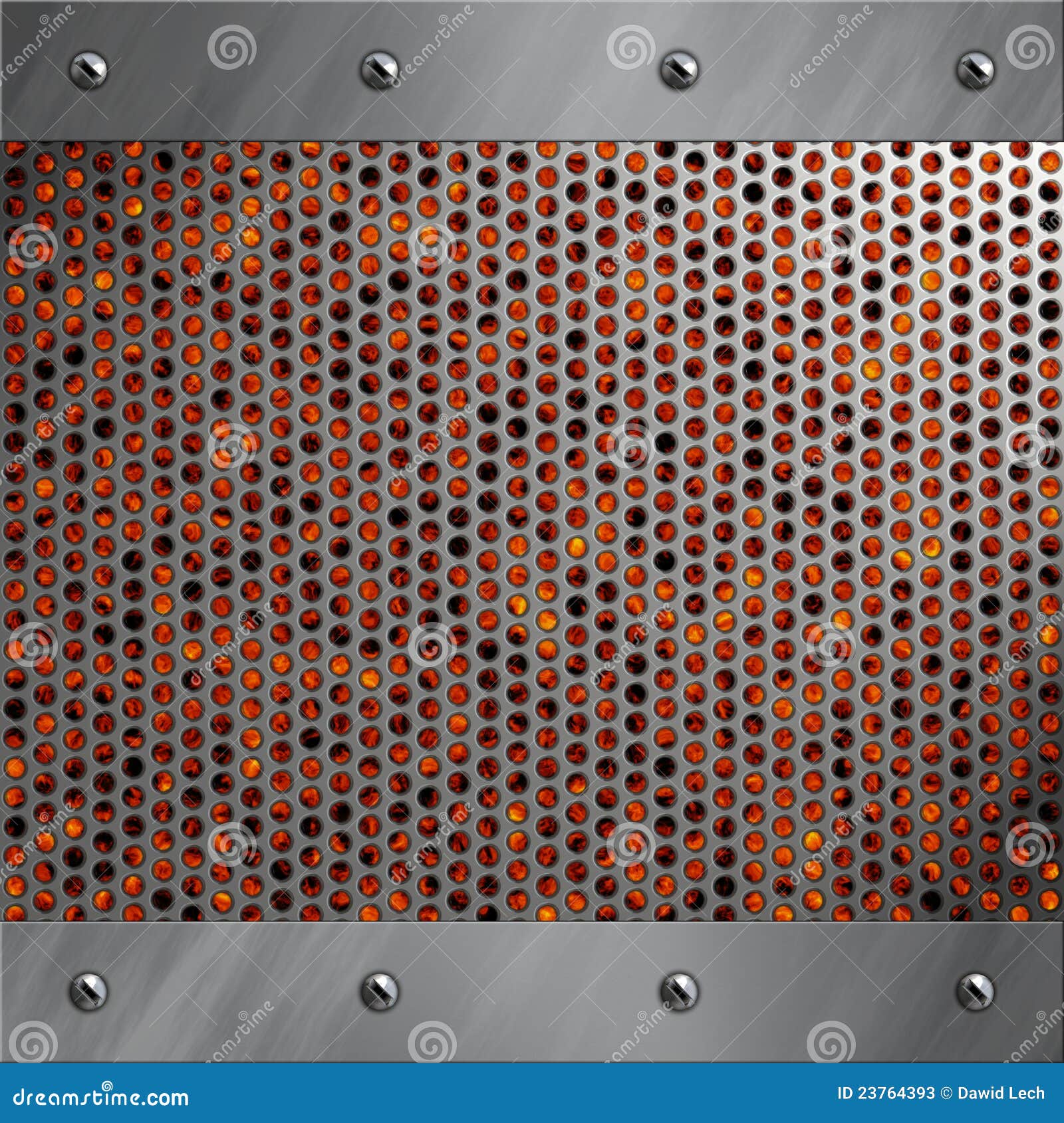 Aluminum Frame and Perforated Metal with Lava Stock Image - Image of ...