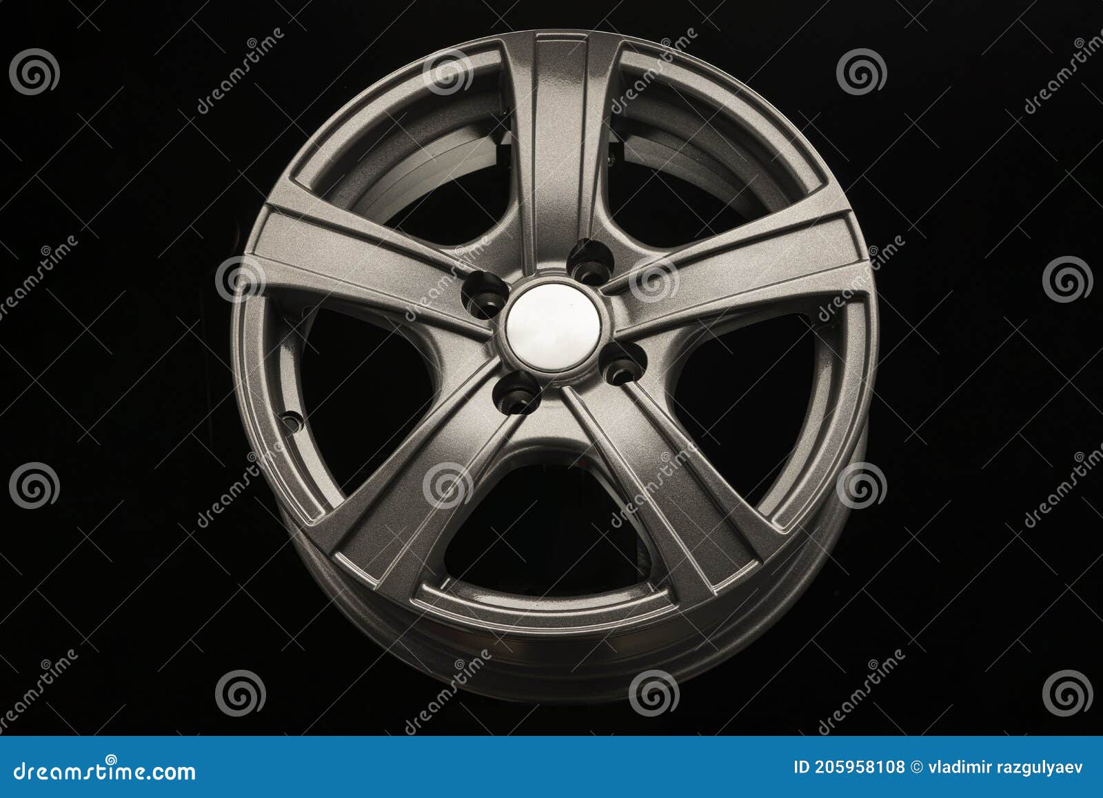 Aluminum Gray Alloy Wheel on Black Background Stock Photo - Image of ...