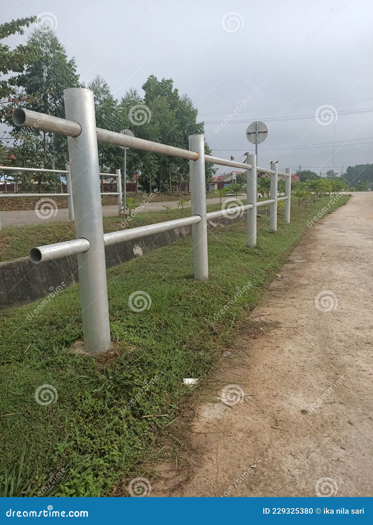 Aluminum Guardrail in Residential Complex Stock Photo - Image of house ...