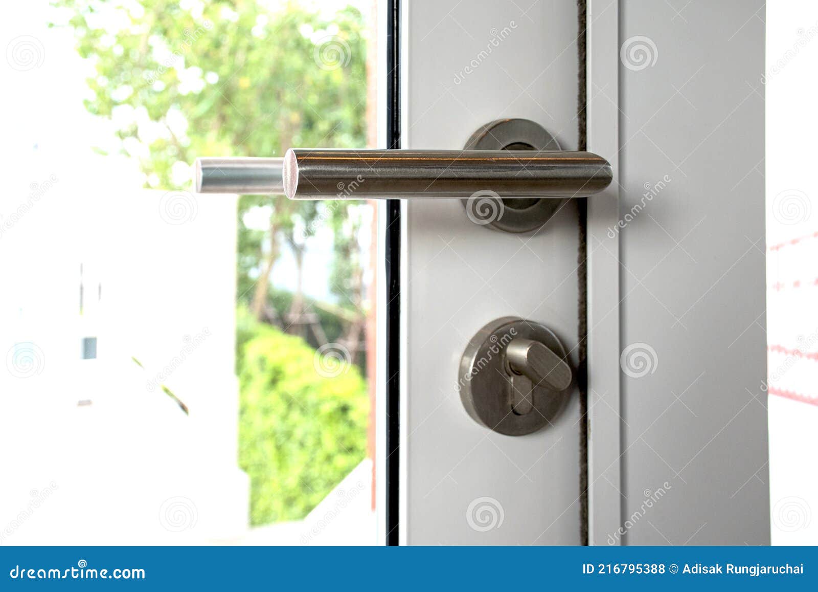 The Aluminum Handle of the Window Closes. Sliding Door Lock with ...