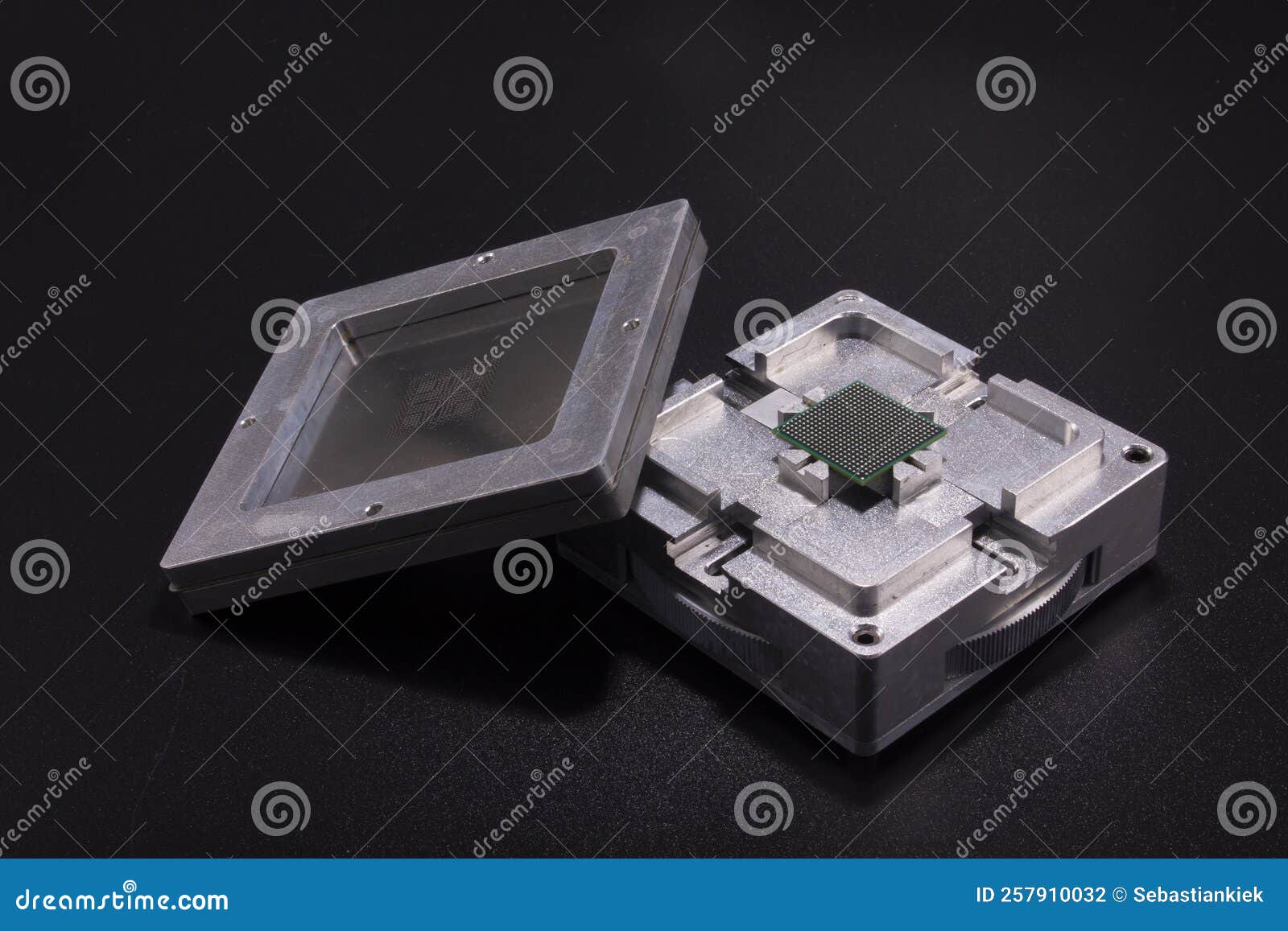 Aluminum Holder for BGA Reballing Templates with BGA Chip Stock Photo ...
