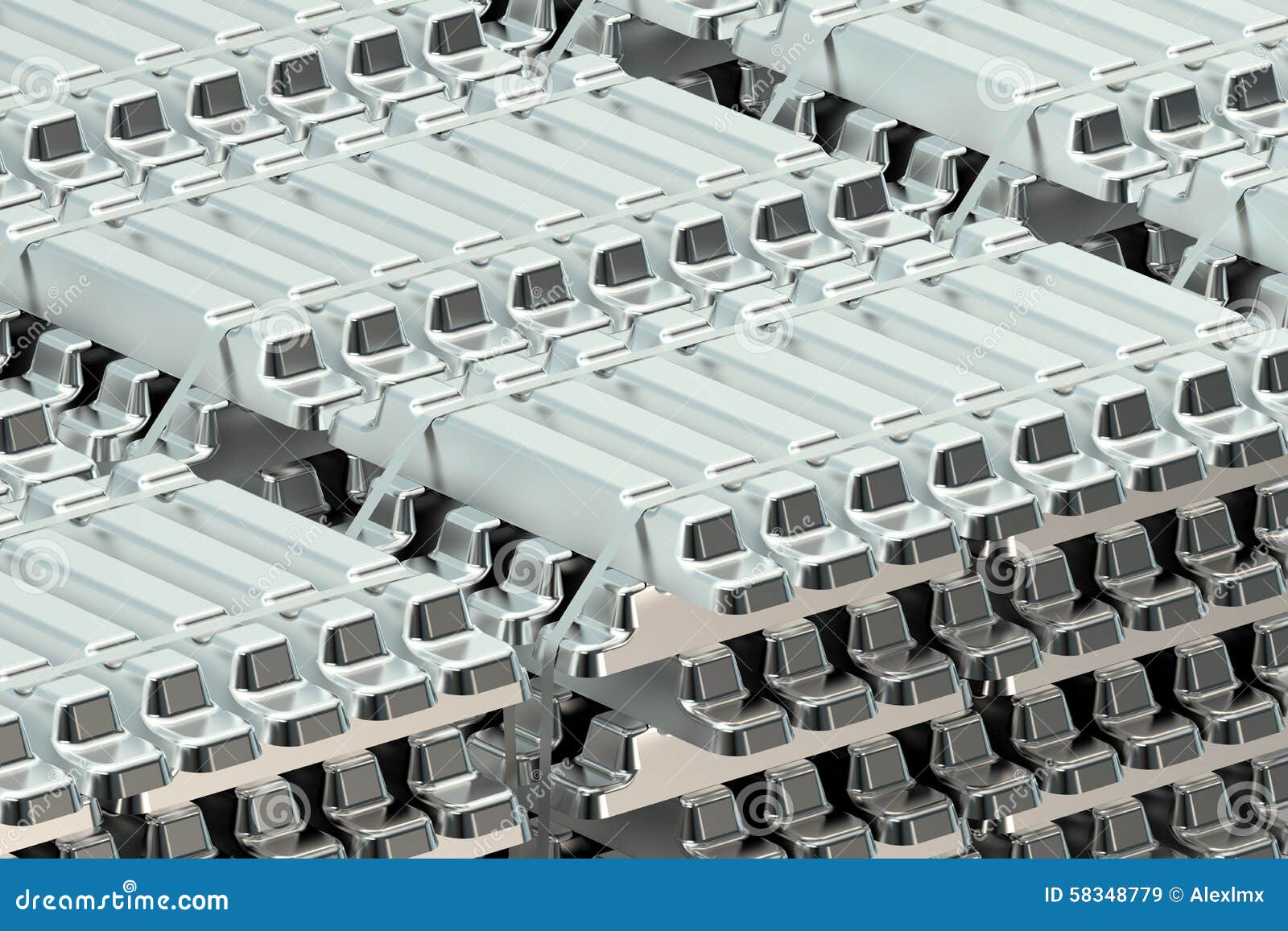 Aluminum ingots stack stock illustration. Illustration of shiny - 58348779