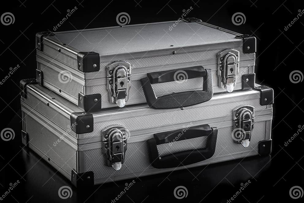 Aluminum metal case boxes stock image. Image of cases - 64752131