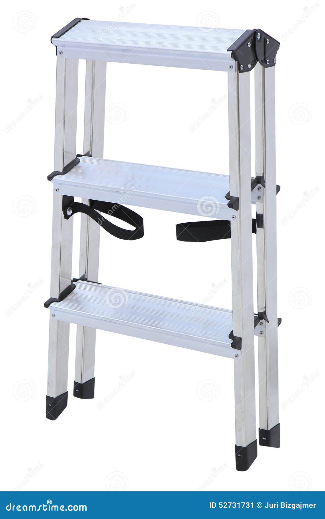 Aluminum metal step-ladder stock image. Image of aluminum - 52731731