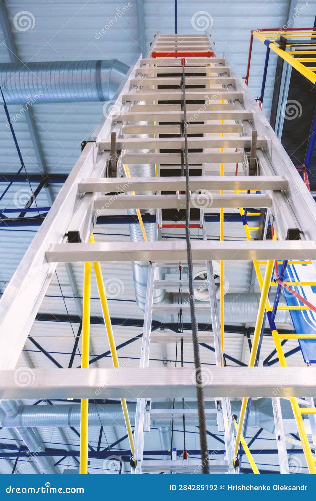 Aluminum One-sided Ladders Indoors Close-up Stock Photo - Image of ...