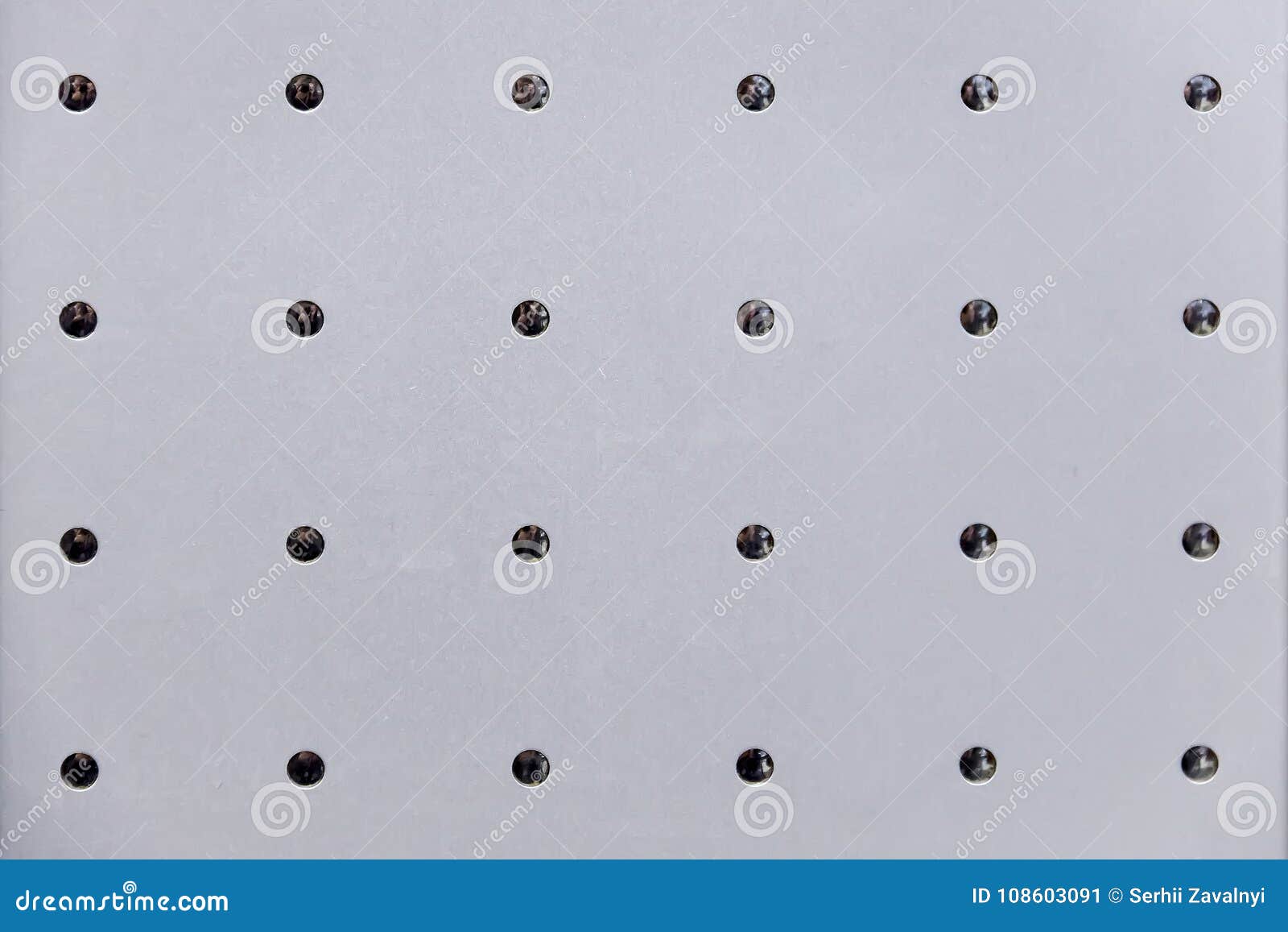 Aluminum Panel with Holes, Texture, Background. Stock Image - Image of ...