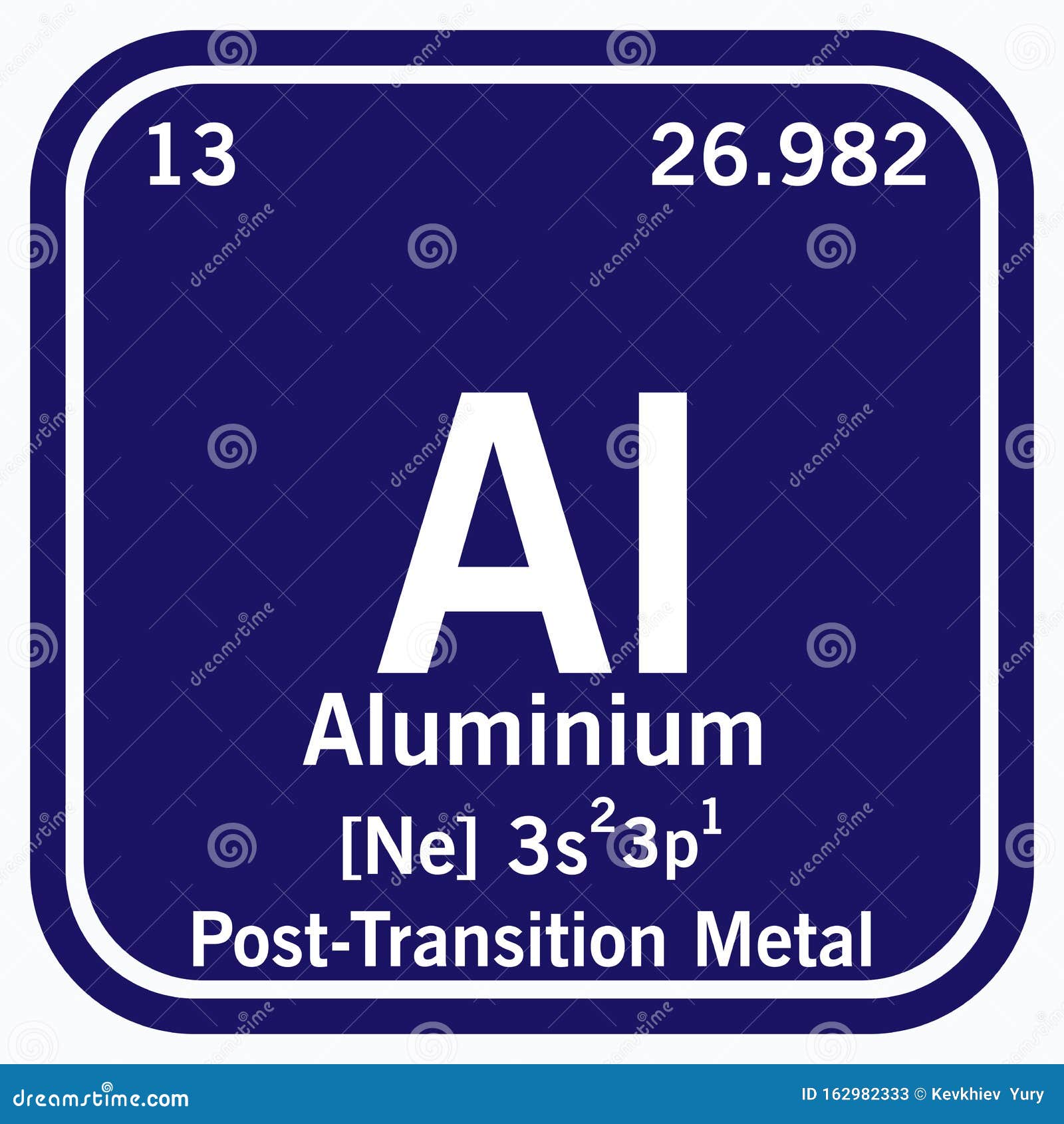 Aluminum Periodic Table Elements Info Card (Layered Vector Illustration ...
