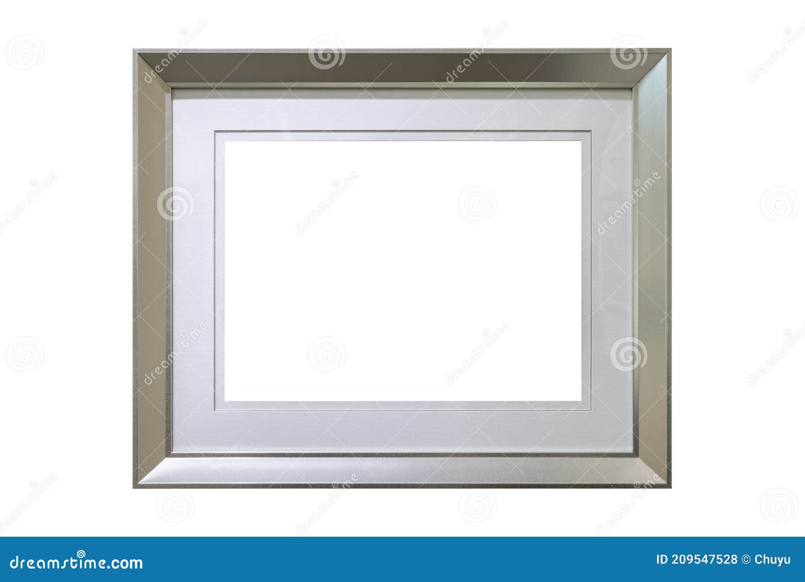 Aluminum Picture Frame Isolated Stock Photo - Image of wall, empty ...
