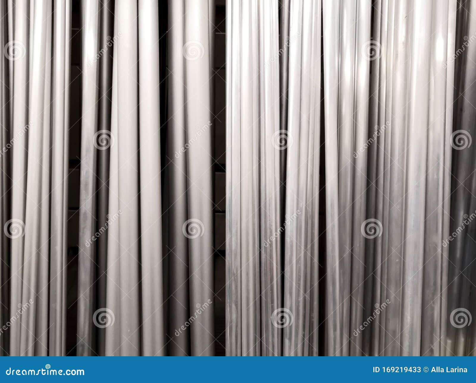 Aluminum Pipes. Texture of Metal Pipes of the Same Diameter. the ...