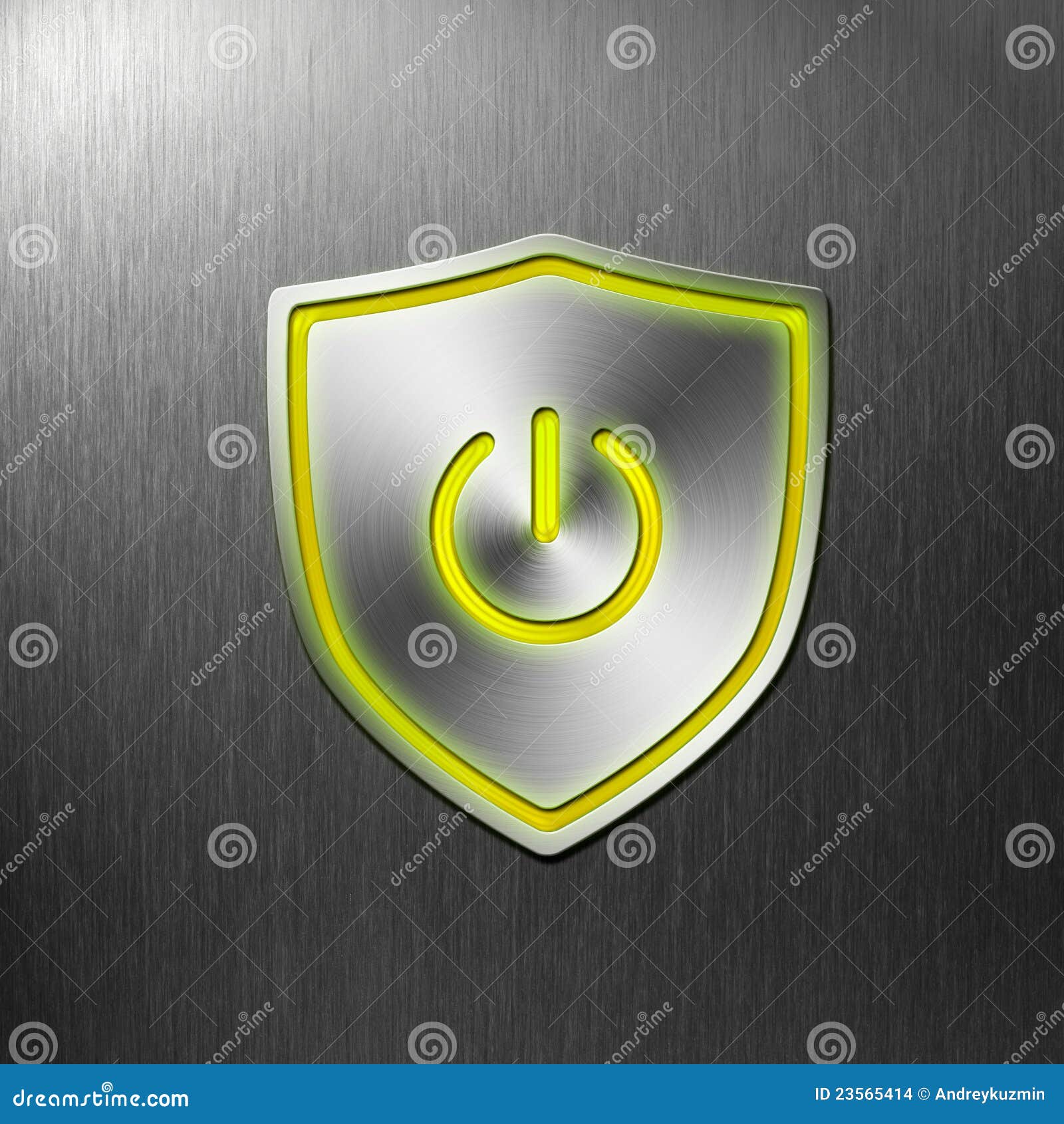 Aluminum Power Shield Button on Stock Illustration - Illustration of ...