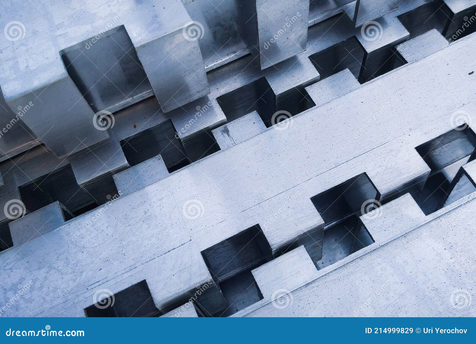 The Aluminum Profile with Rectangular Teeth Along the Entire Length is ...