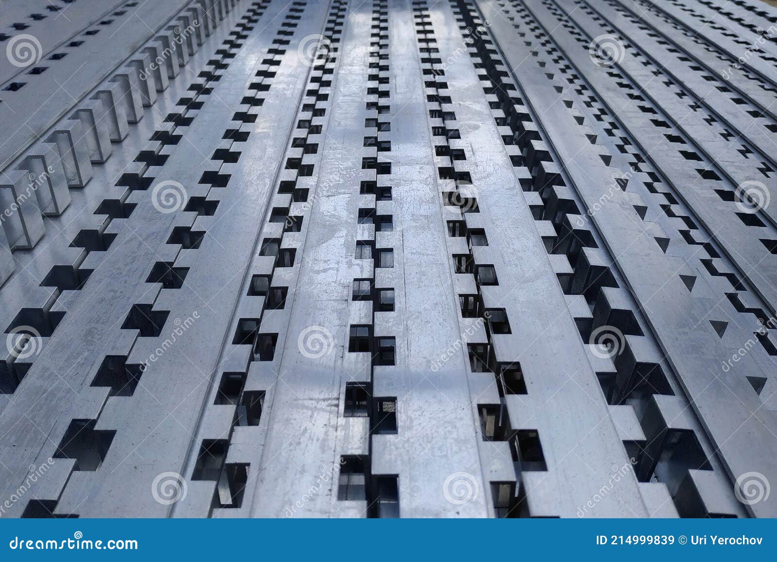 The Aluminum Profile with Rectangular Teeth Along the Entire Length is ...